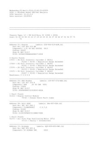 Log bora2 | TXT | Auto Type | Automotive