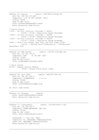 Log bora2 | TXT | Auto Type | Automotive