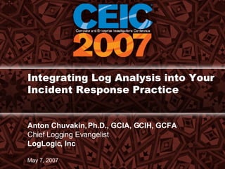 Log Forensics from CEIC 2007 | PPT