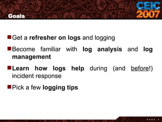 Log Forensics from CEIC 2007 | PPT