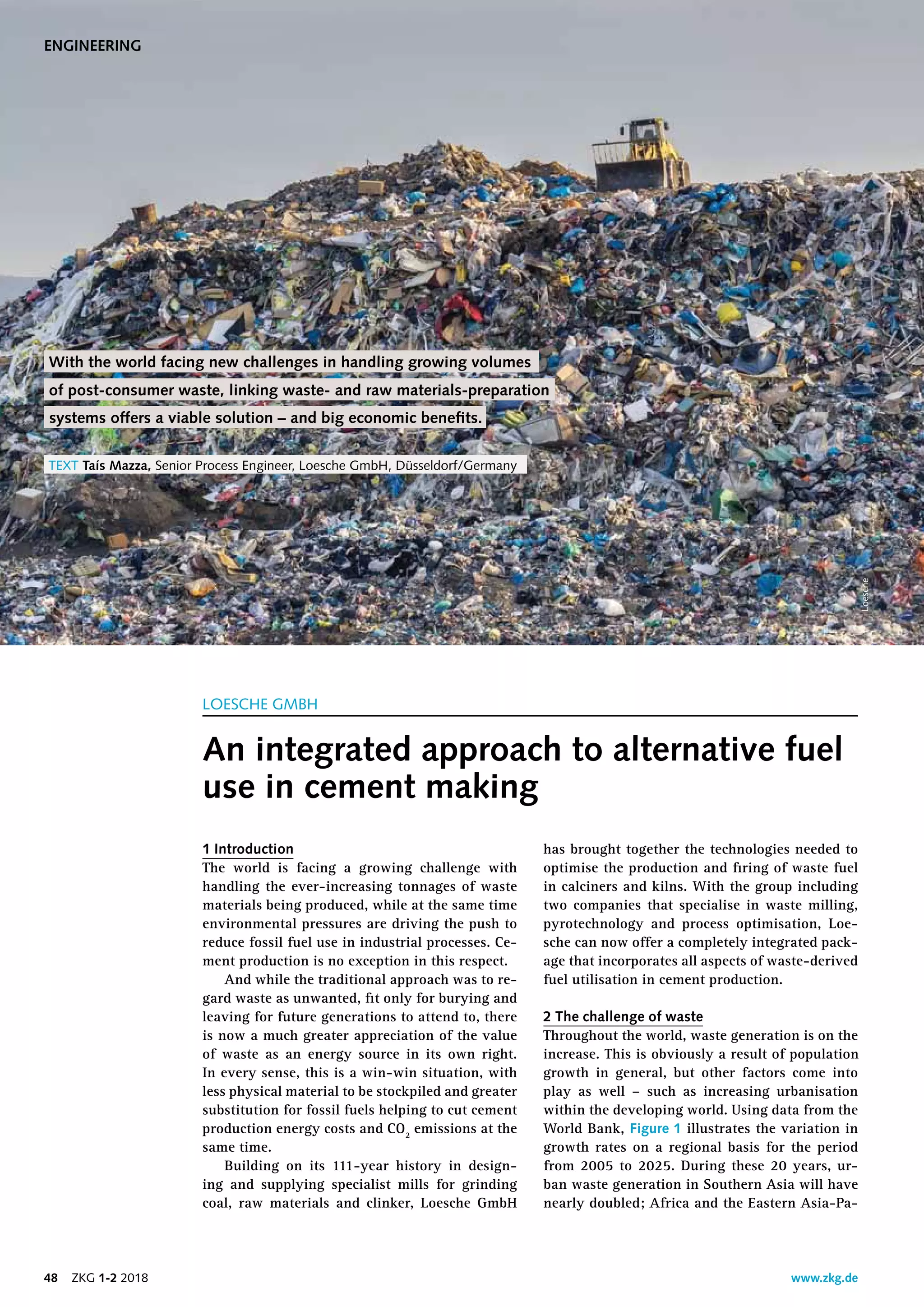 An Integrated Approach to Alternative Fuel use in Cement Making | PDF