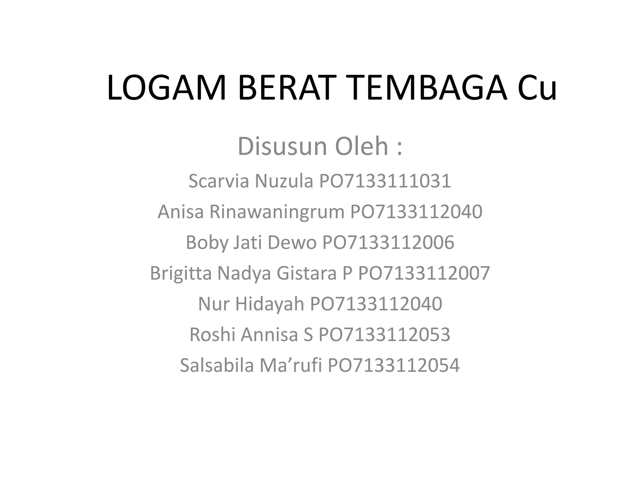 Logam berat tembaga cu | PPT