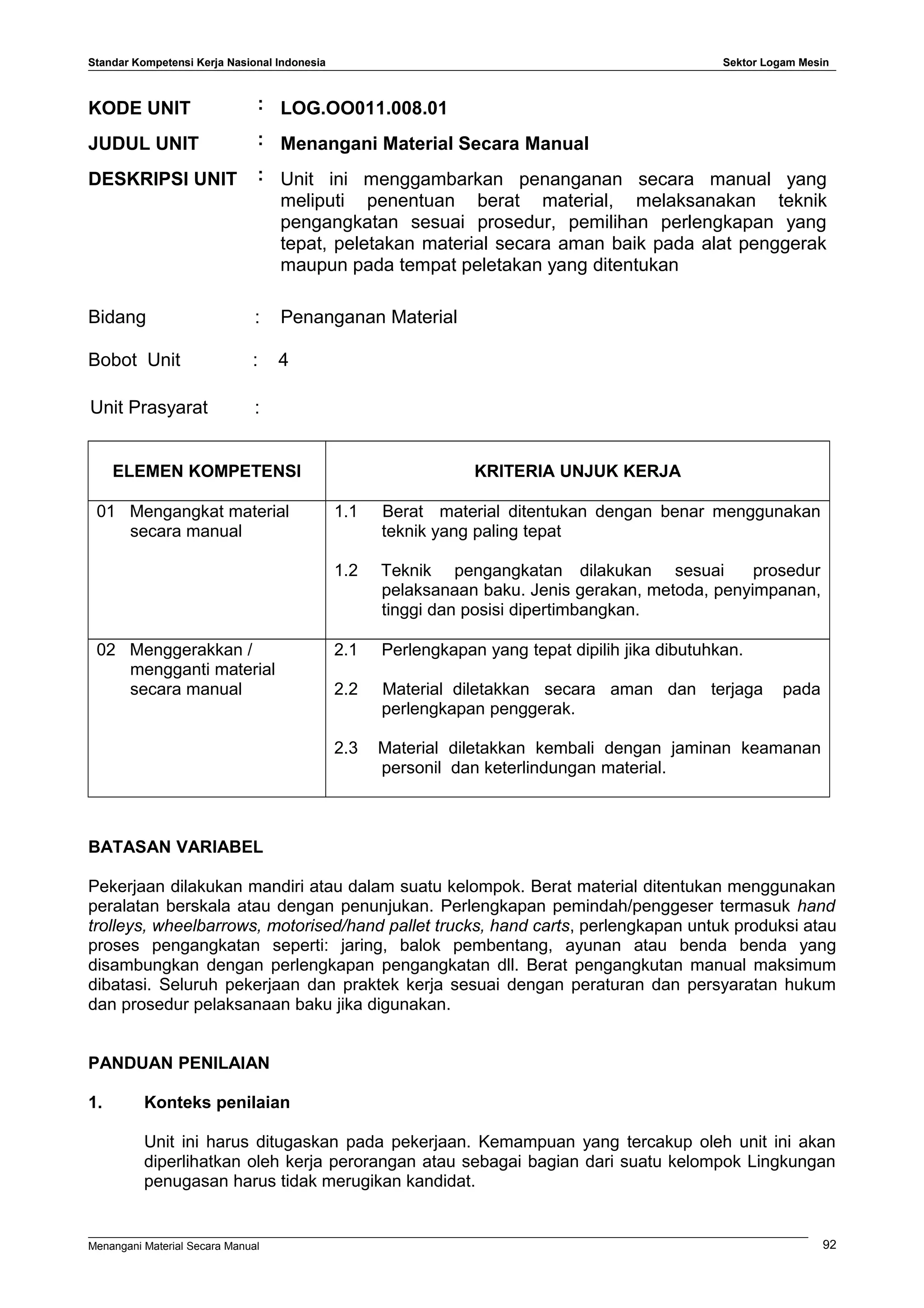 MENGANGKAT MATERIAL | PDF