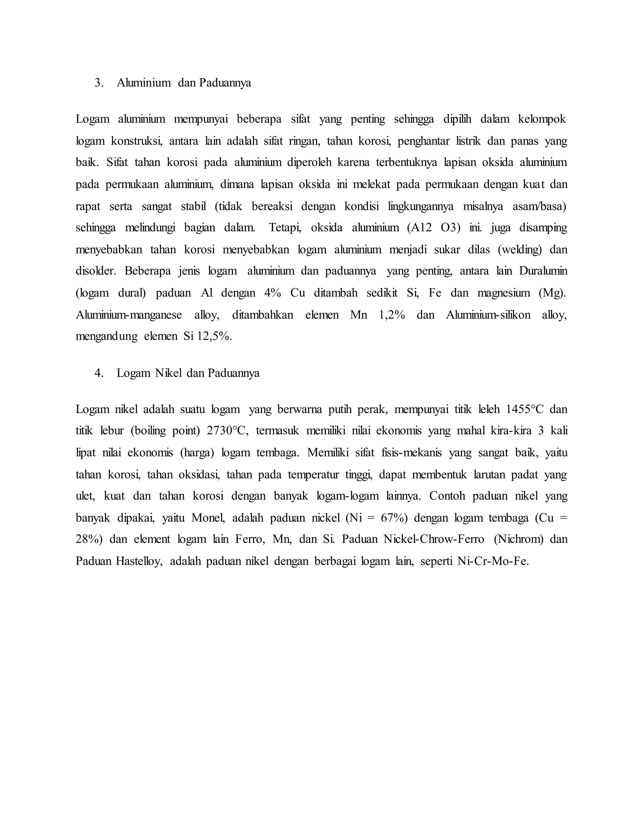 Makalah Logam murni dan logam paduan | DOCX