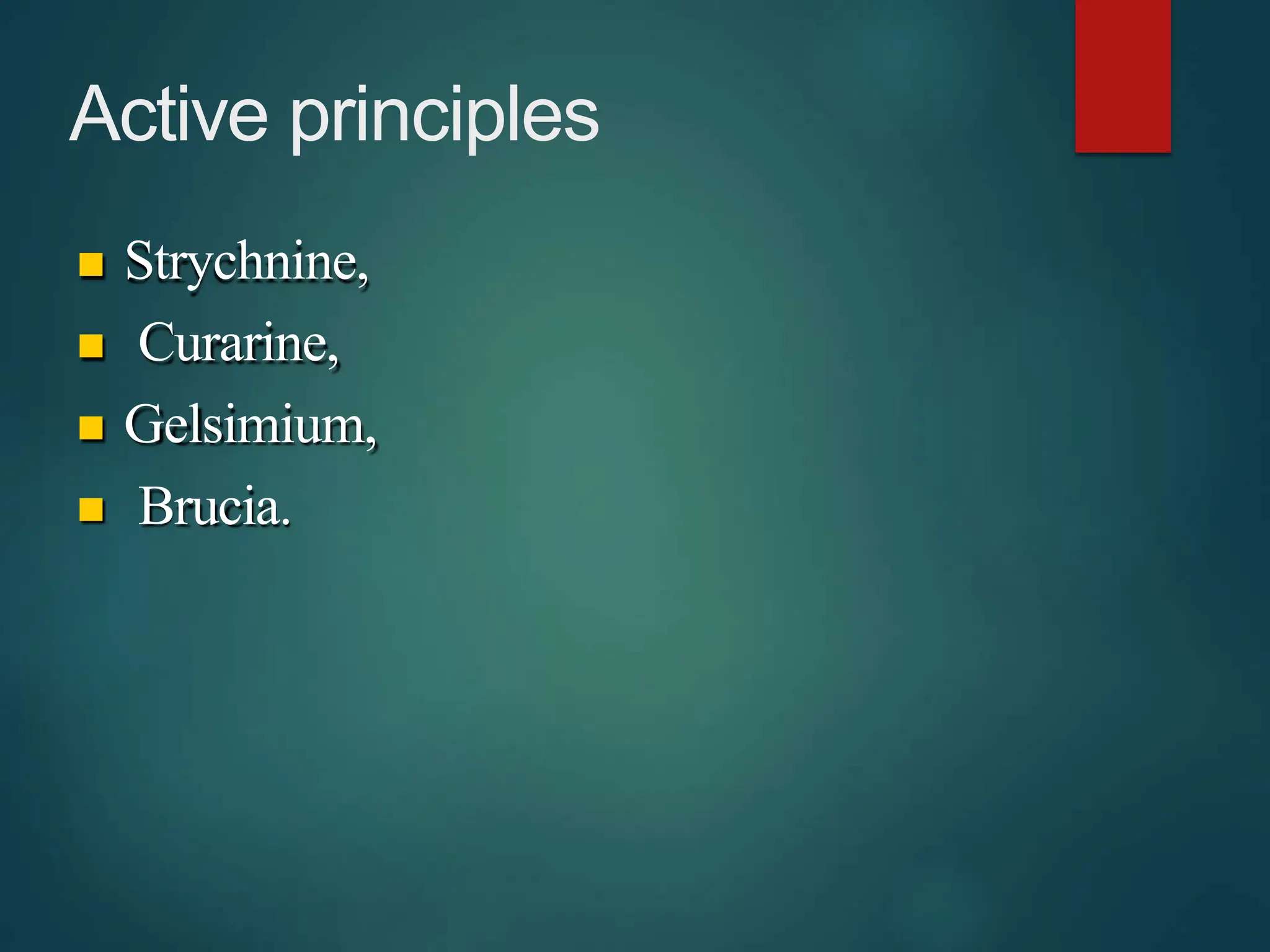 General characteristics of Loganaceae - Drugs, Active principle, Sphere ...