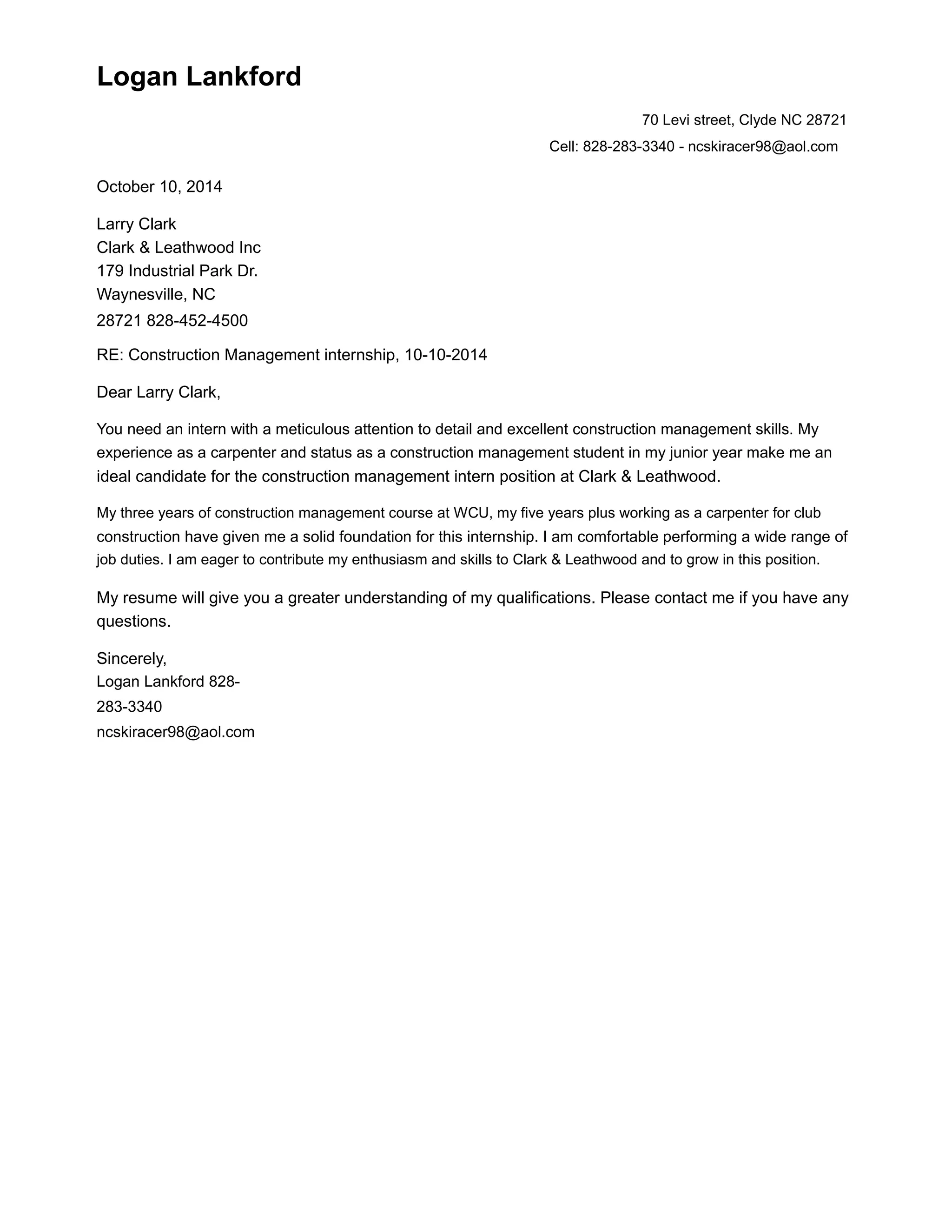 Logan lankford letter | PDF