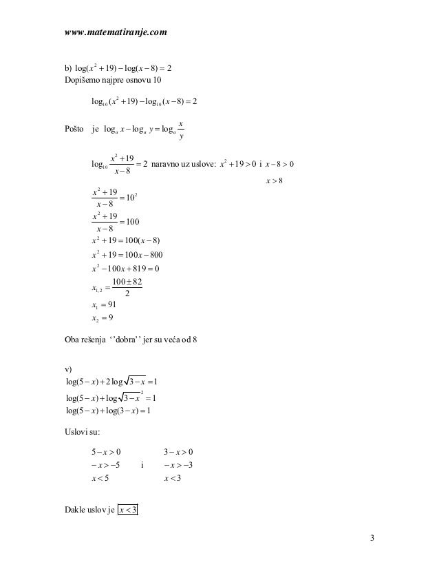 Logaritamske jednacine i_nejednacine
