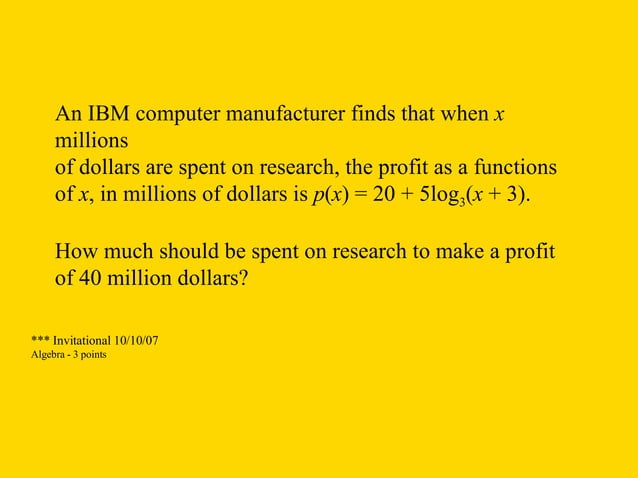 Logarithm Problems | PPT