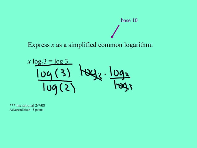 Logarithm Problems | PPT