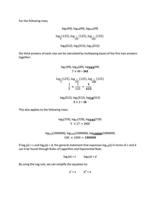 Logarithm Bases IA | PDF