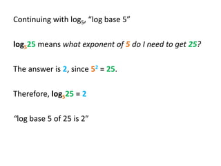 Logarithm examples | PPT