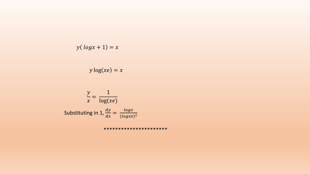 Logarithmic differentiation | PPTX | Physics | Science