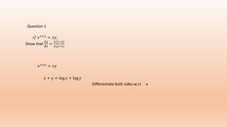 Logarithmic differentiation | PPTX