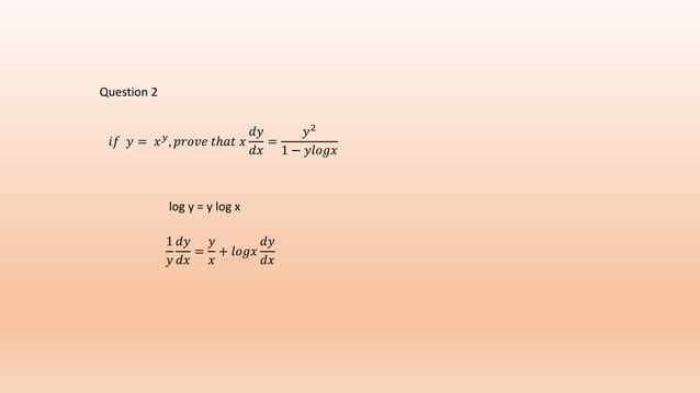 Logarithmic differentiation | PPTX | Physics | Science