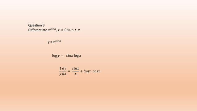 Logarithmic differentiation | PPTX | Physics | Science