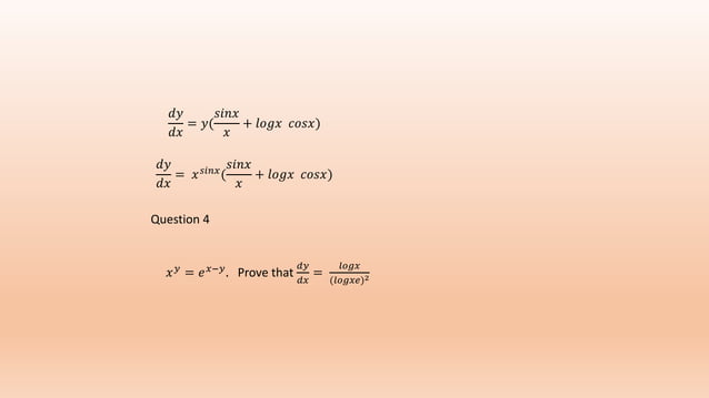Logarithmic differentiation | PPTX | Physics | Science