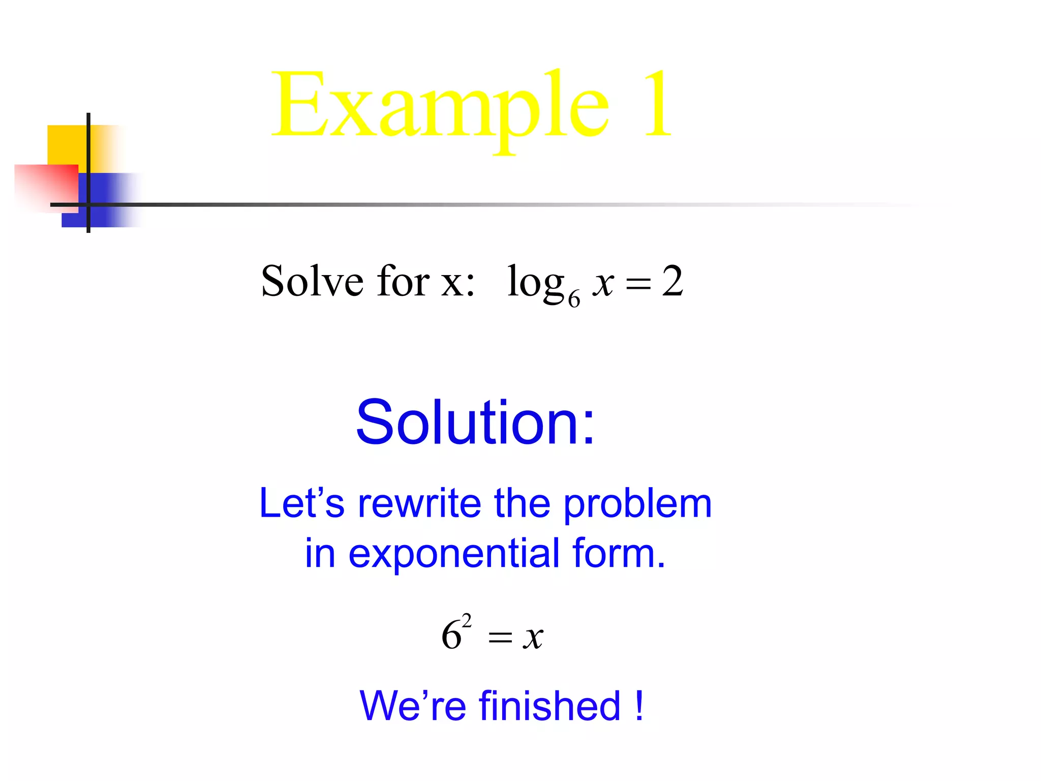 Logarithmic function, equation and inequality | PPSX