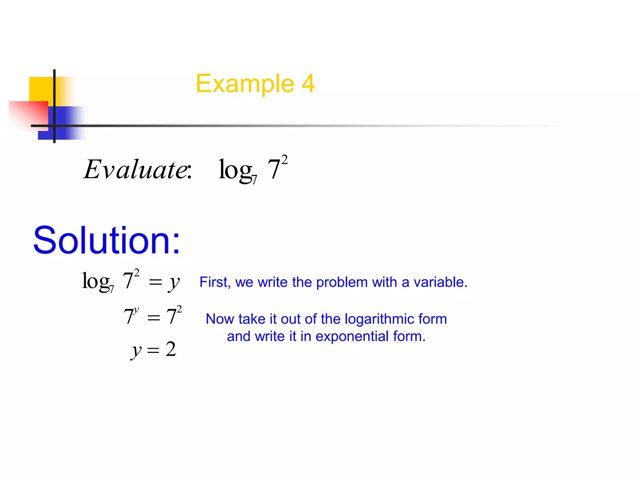 Logarithmic function, equation and inequality | PPSX