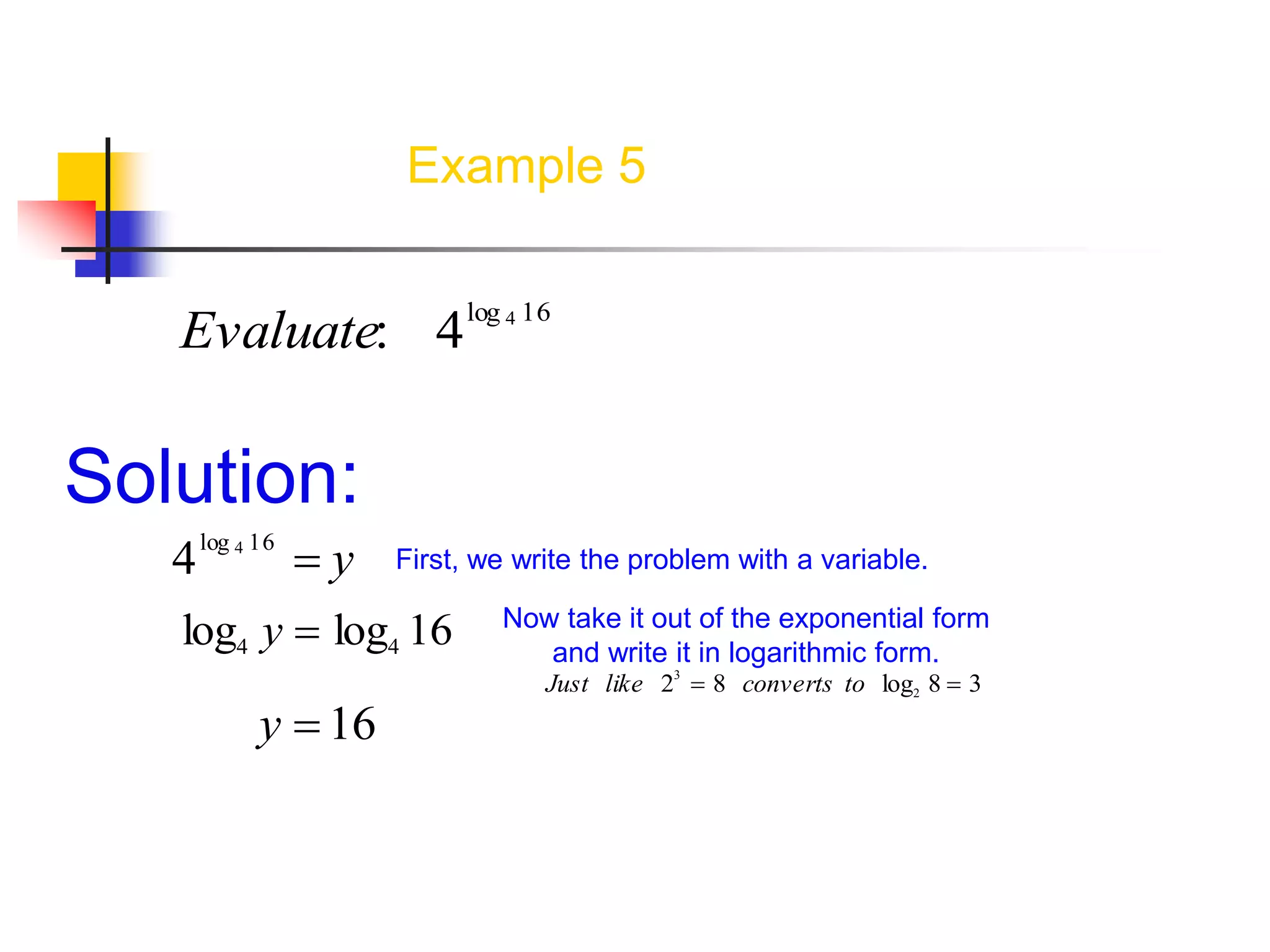 Logarithmic function, equation and inequality | PPSX