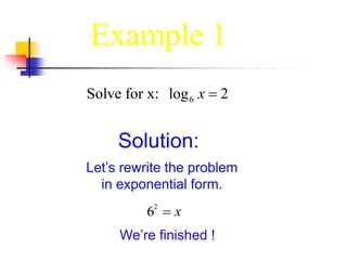 Logarithmic function, equation and inequality | PPSX