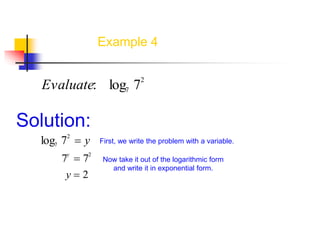 Logarithmic function, equation and inequality | PPSX