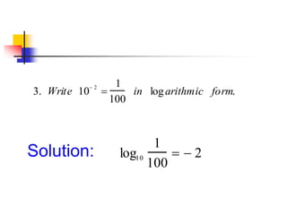 Logarithmic function, equation and inequality | PPSX
