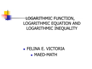 Logarithmic Formulas