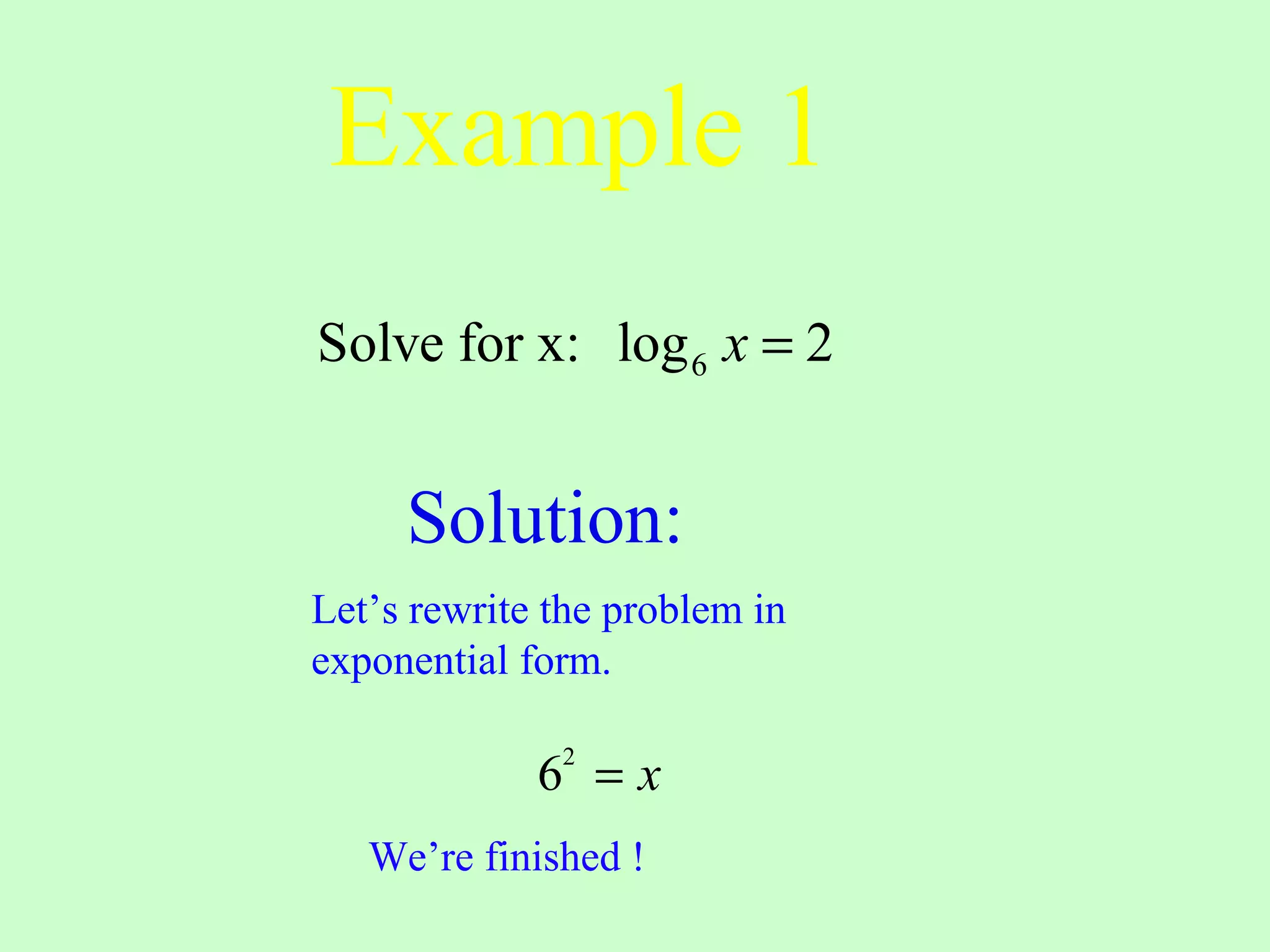 Logarithmic Functions | PPT
