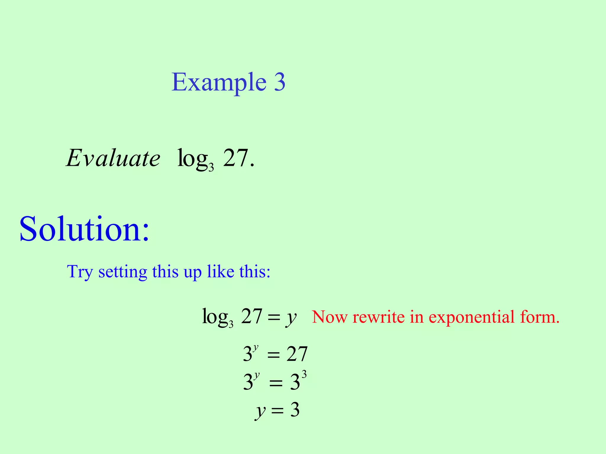 Logarithmic Functions | PPT