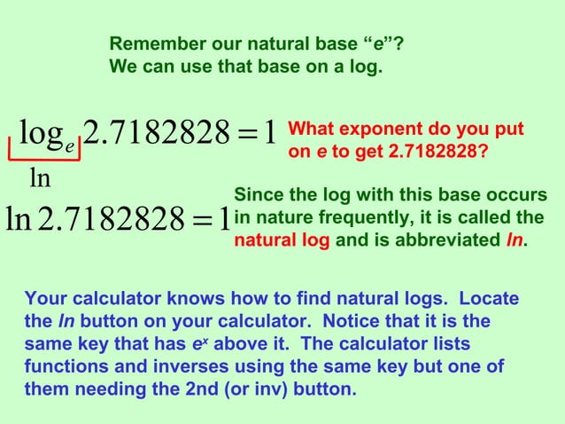Logarithmic Functions | PPT | Physics | Science