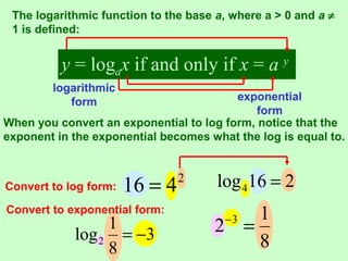 Logarithmic Functions | PPT