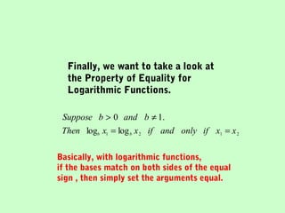 Logarithmic Functions | PPT