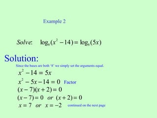 Logarithm Examples
