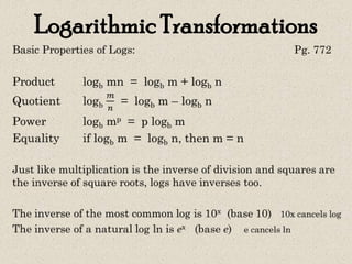 Logarithmic transformations | PPTX