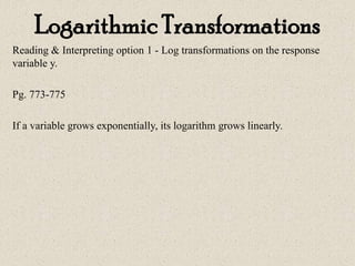 Logarithmic transformations | PPTX