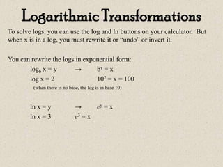 Logarithmic transformations | PPT