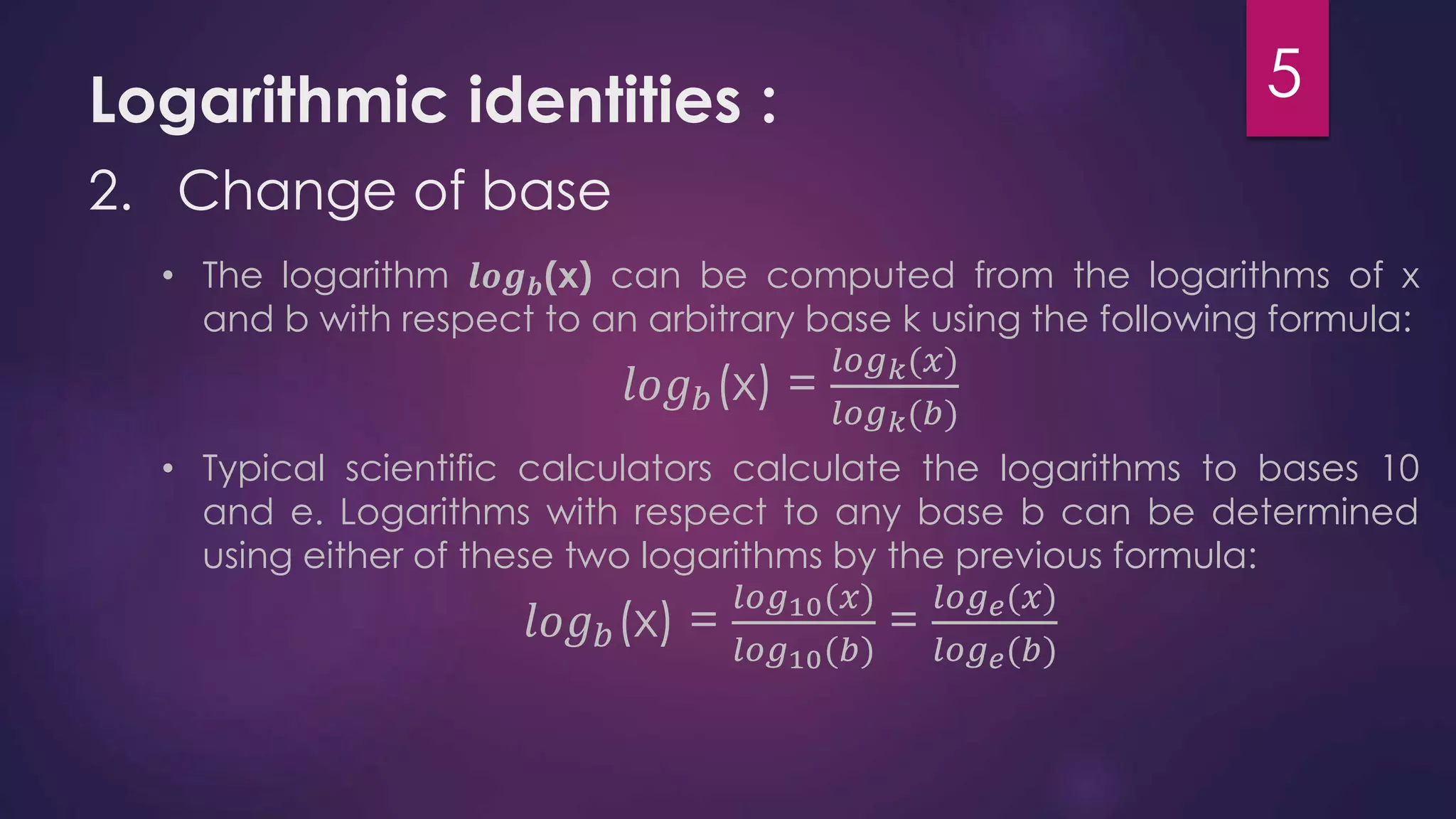 Logarithms in mathematics | PPTX