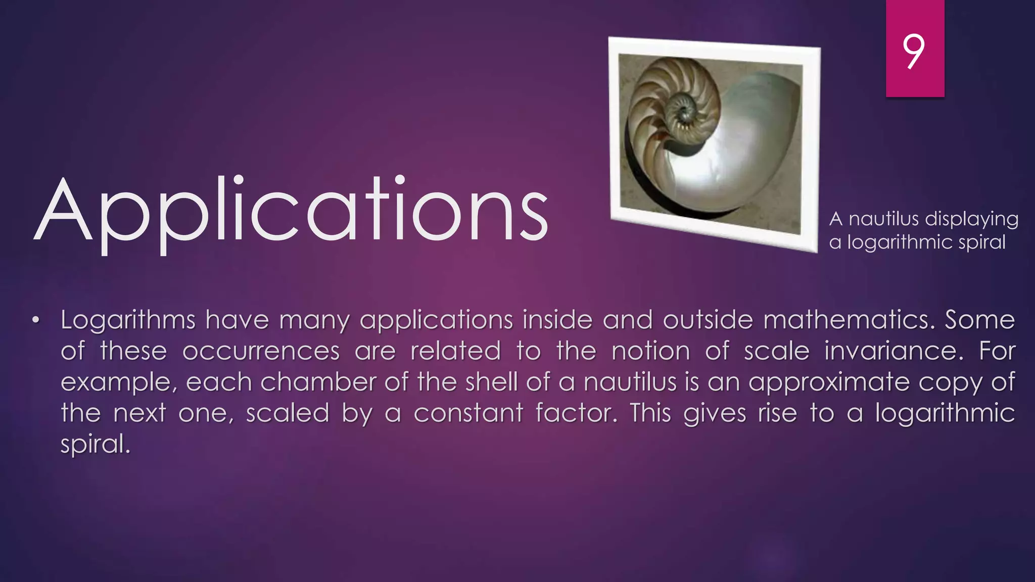 Logarithms in mathematics | PPTX