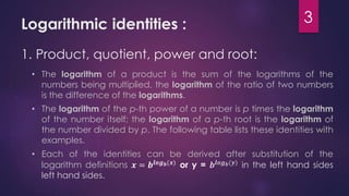 Logarithms in mathematics | PPTX