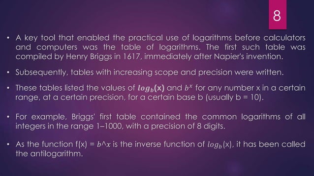 Logarithms in mathematics | PPTX