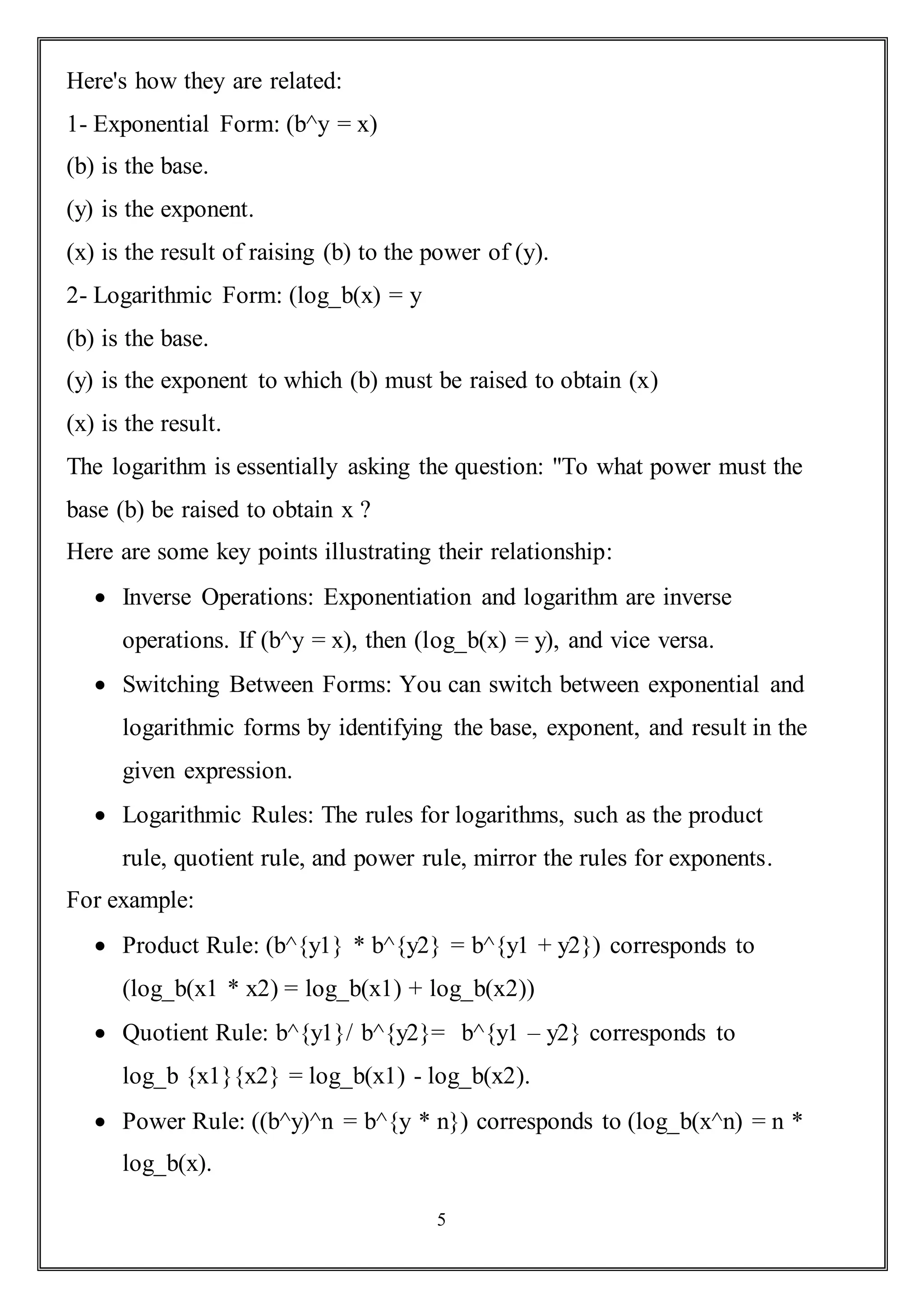 Logarithms in mathematics maths log loga | PDF