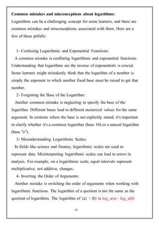 Logarithms in mathematics maths log loga | PDF