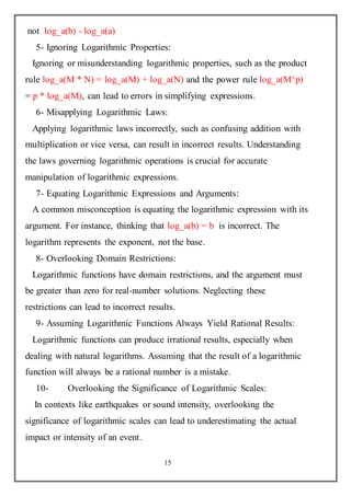 Logarithms in mathematics maths log loga | PDF