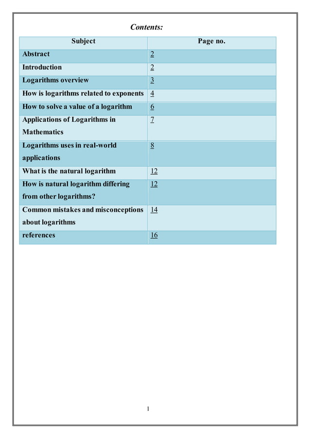 Logarithms in mathematics maths log loga | PDF