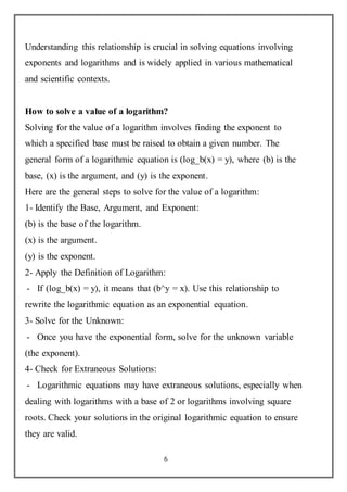 Logarithms in mathematics maths log loga | PDF