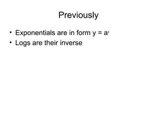 Logarithms intro | PPT