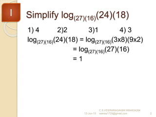 Logarithms level 2 | PPT