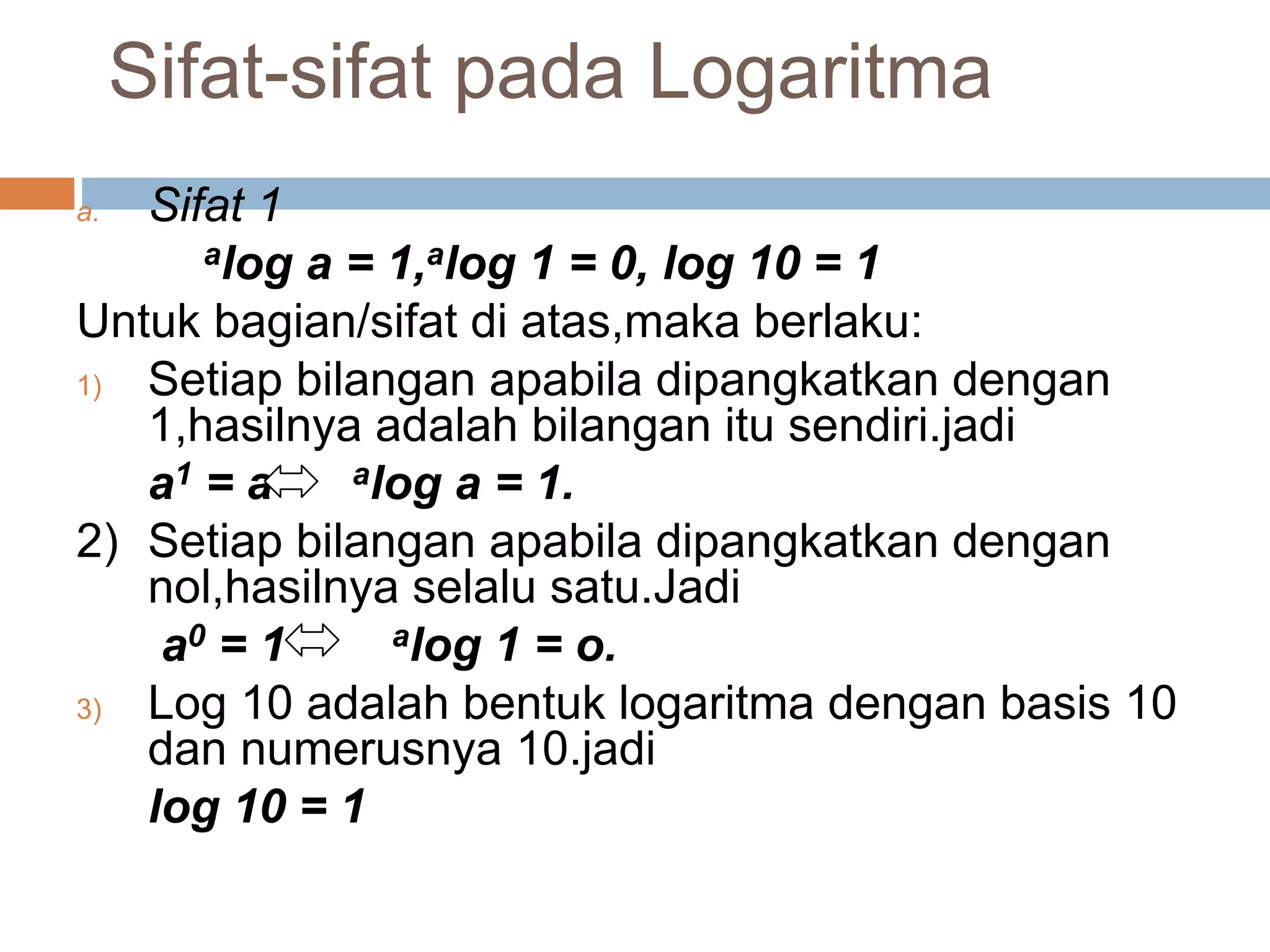 Logaritma kelas X IIS | PPTX