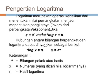 Logaritma kelas X IIS | PPTX