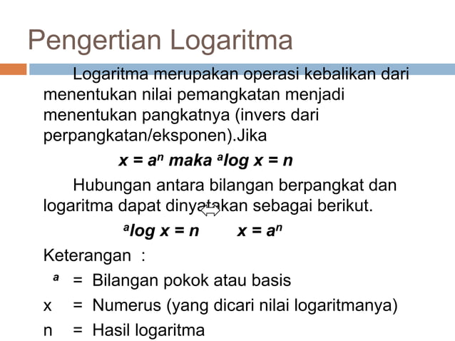 Logaritma kelas X IIS | PPTX